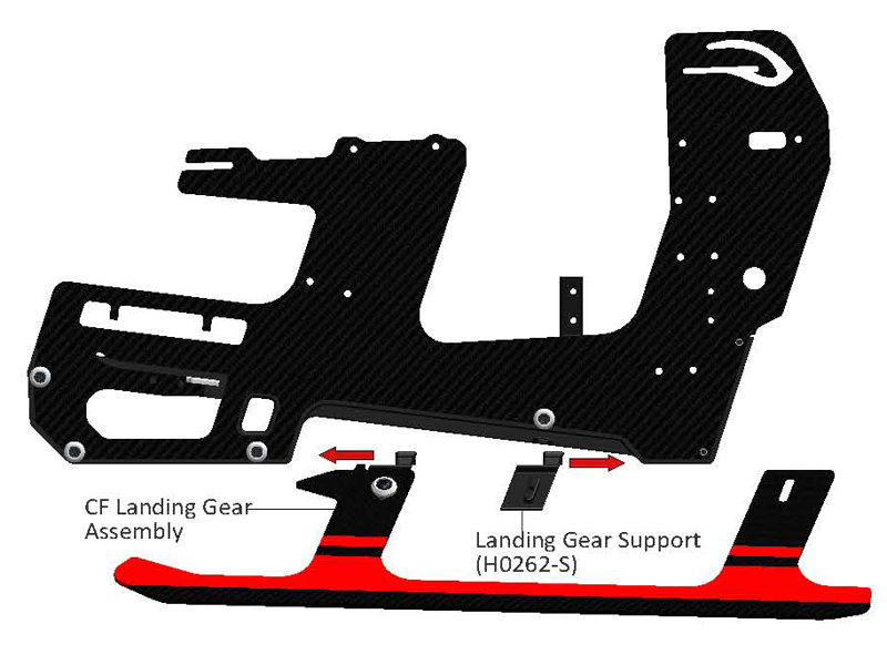 Plastic Landing Gear Support - Goblin 500 | Sabitaly